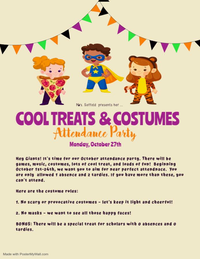 Garfield Elementary School - Upcoming: October Attendance Celebration ...